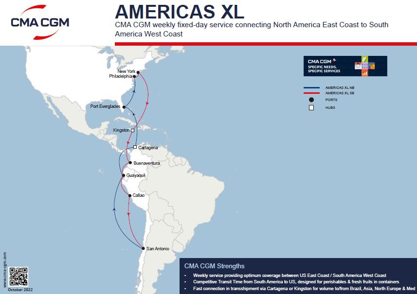 CMA CGM | CMA CGM to launch AMERICAS XL, a new service between US East Coast and West Coast ...